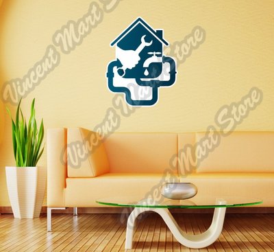 Plumbing Plumber Pipe Drain Fittings Wall Sticker Room Interior Decor ...