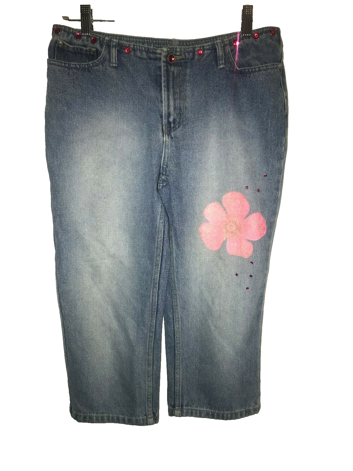 Vintage NO BOUNDARIES 90's Capri Jeans Size 9 Floral … - Gem