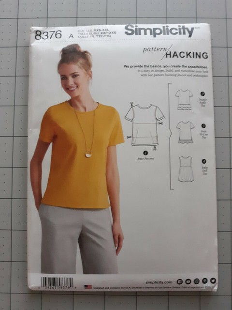 Simplicity 8376 Sewing Pattern Top Custom Hacking Misses Xxs-xxl for ...