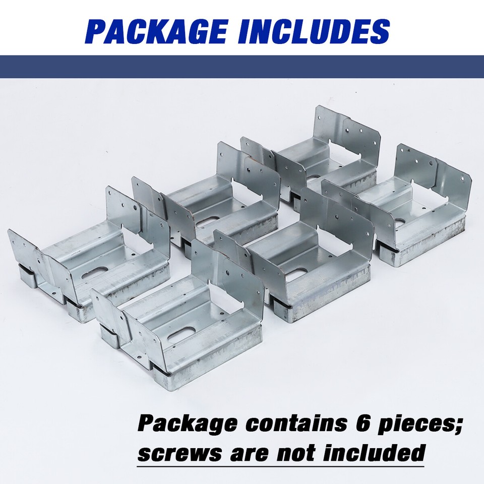 6PACK Adjustable 6x6 Post Base ABA66Z ZMAX kit for Porch Railings ...