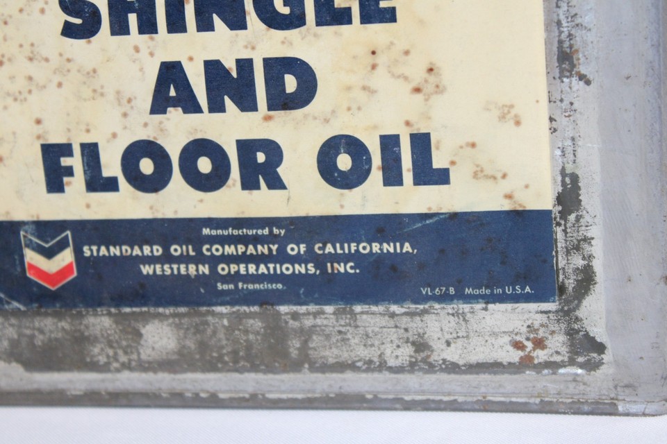 Vintage Chevron Shingle Floor 5 Gallon Tin Can Standard Oil Company ...