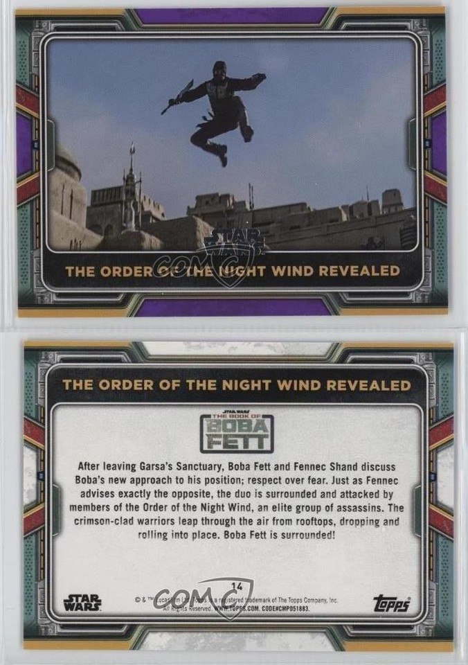 2022 Topps Star Wars The Book of Boba Fett Purple Order Night Wind ...