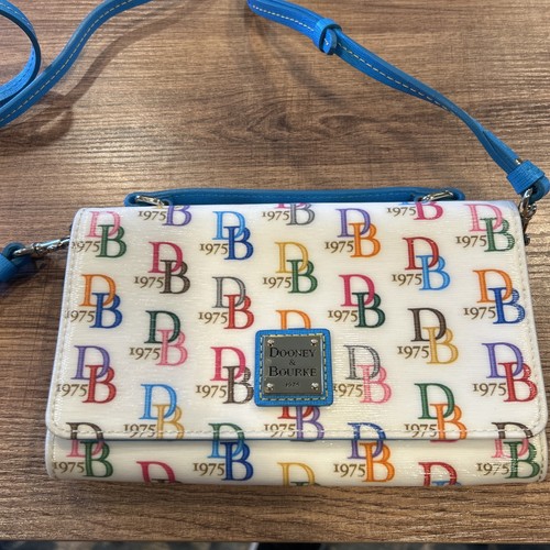 NEW Dooney & Bourke Small Mimi 1975 Logo Crossbody White Multi ...