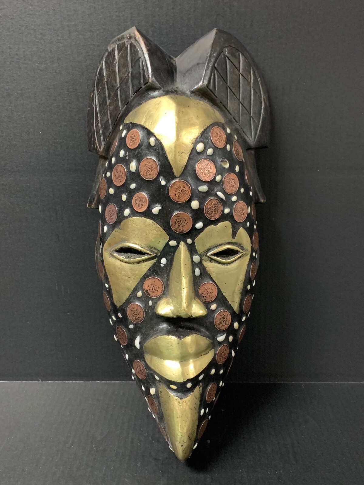 African Tribal Art Carved Wood Tikar Mask | eBay