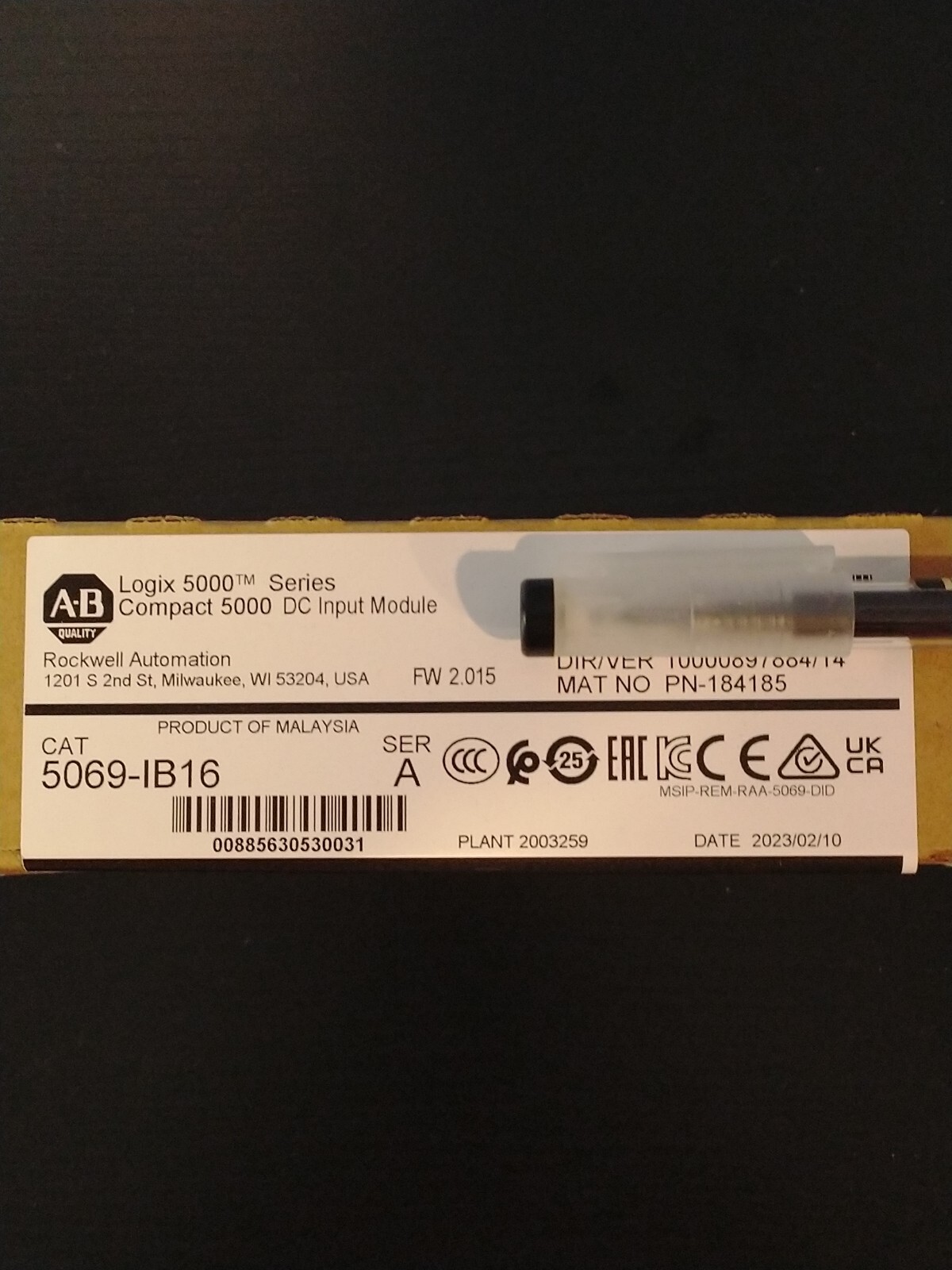 Allen-Bradley 5069-IB16 SER A CompactLogix I/O 16 Channel 24V DC Sink ...