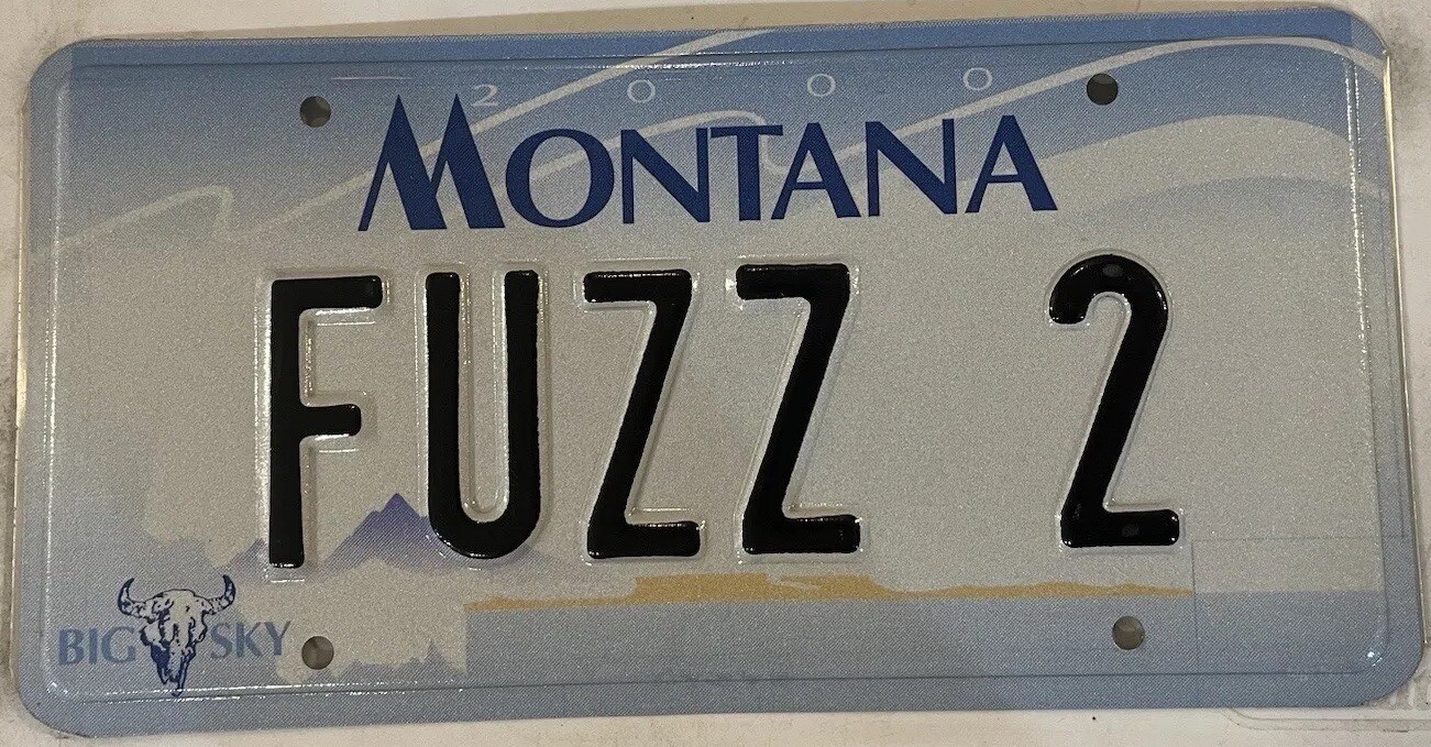 Vanity FUZZ 2 license plate Policeman Police Officer Fluffy Frizzy Hair ...
