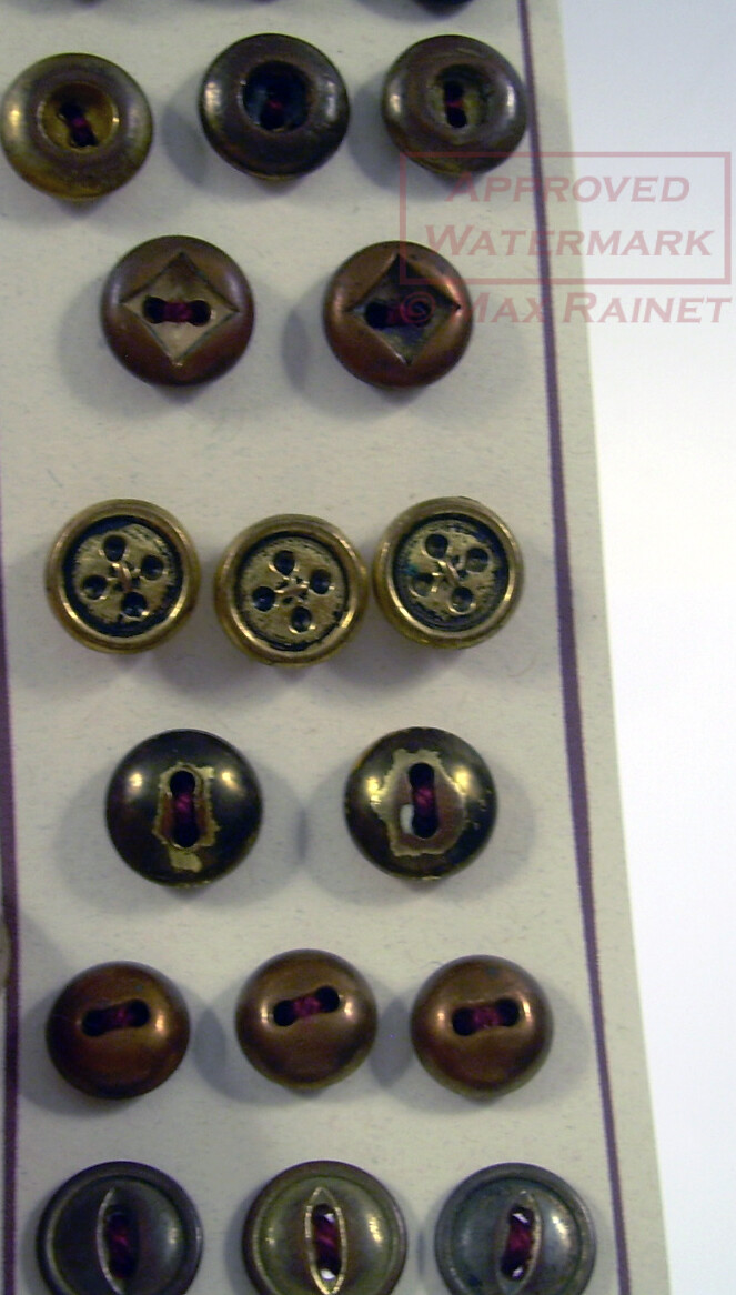 24 Round Fancy metal BUTTONS Vintage designs 7/16" to 1/2" gold copper ...