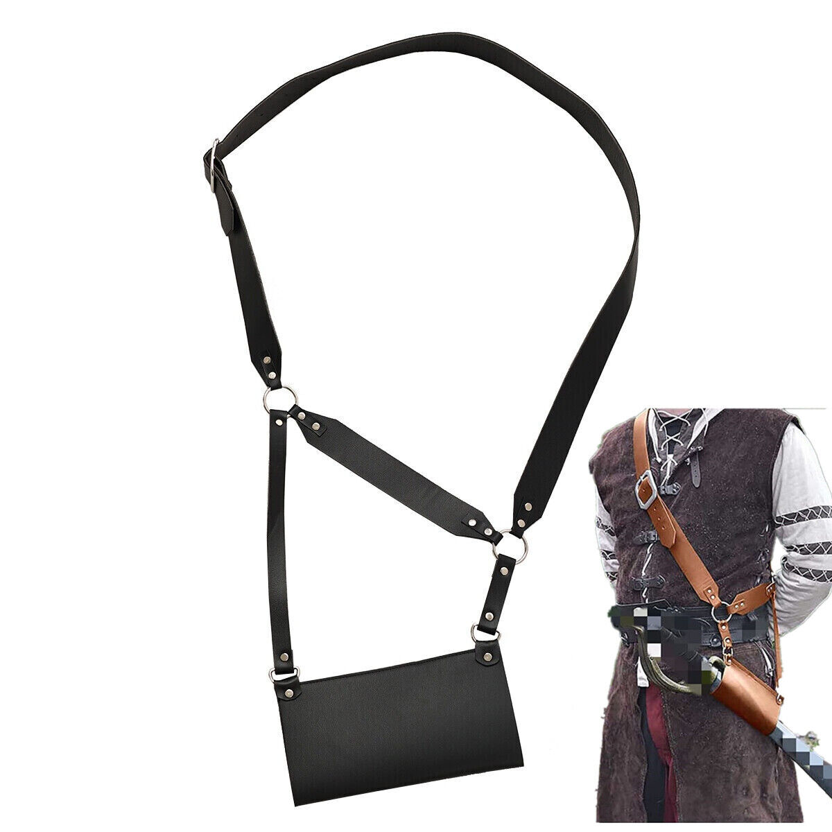 Medieval Men Single Sword Holster Rapier Crossbody Lacing Medieval Men Single Sword Holster Rapier Crossbody Lacing