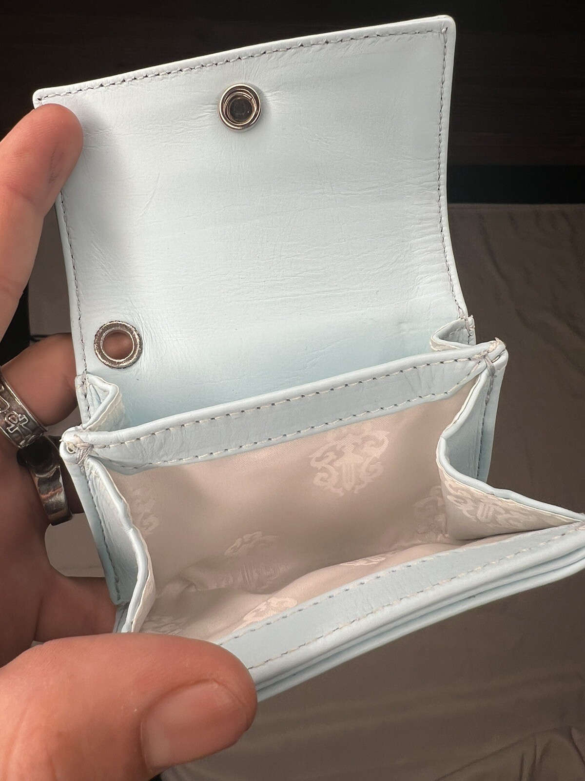 Chrome Hearts Baby Blue Mini Leather Wallet - Gem