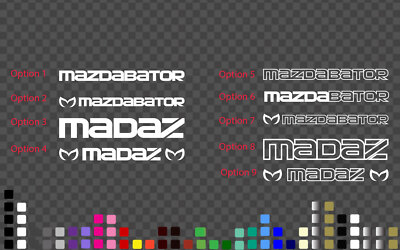 Mazdabator Madaz Decal Sticker Funny Mazda Tailgate Windshield Bumper ...