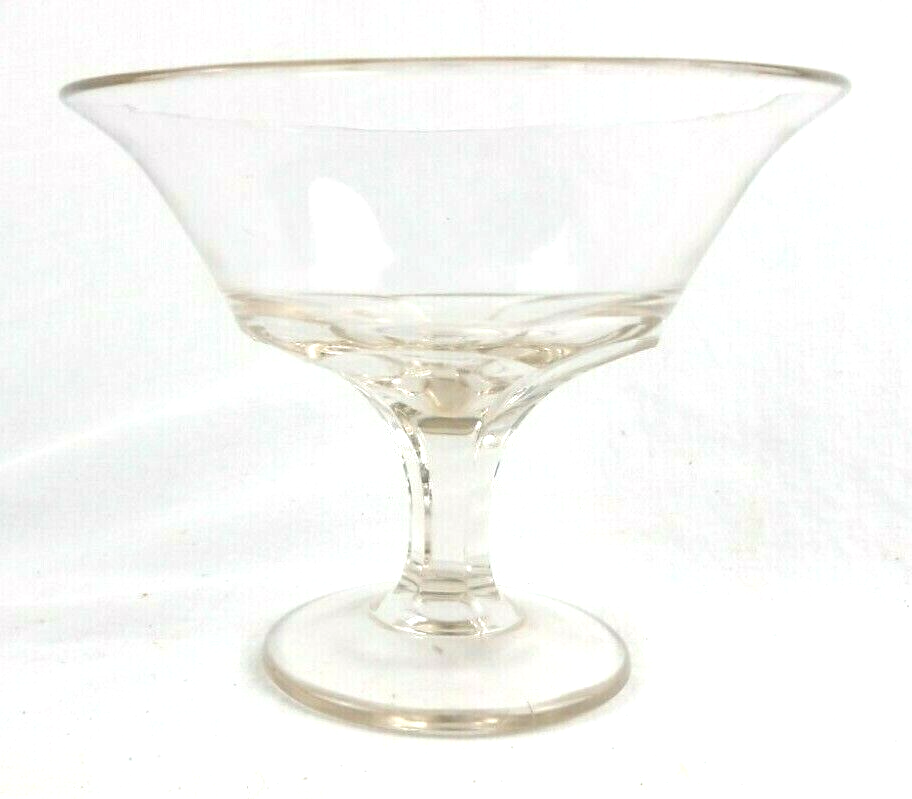 Vintage Pressed Glass Compote Bowl Art Deco Glass Footed Candy Dish ...