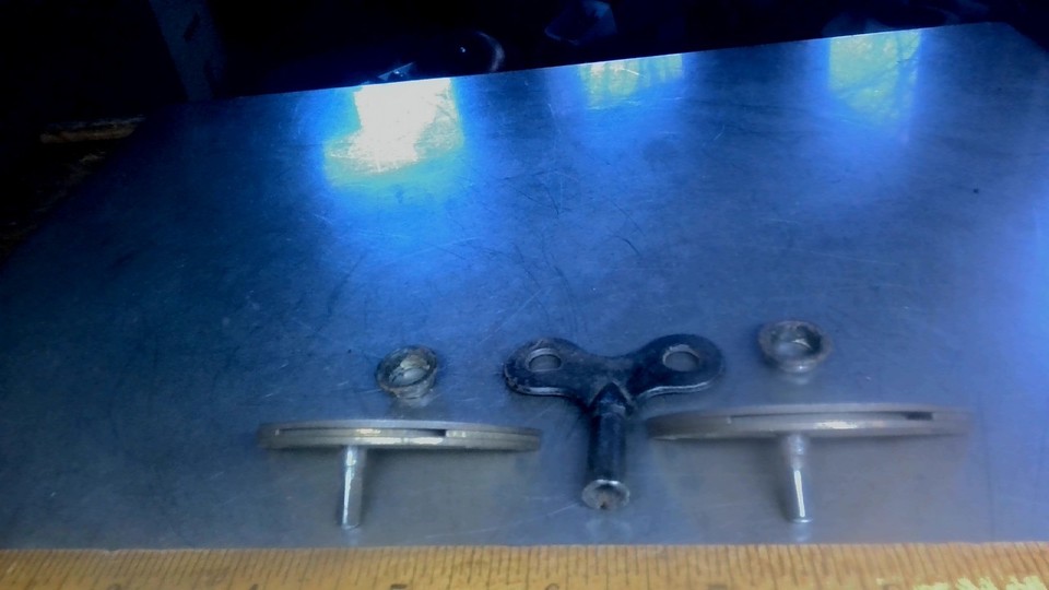 1890 Self Winding Clock Co NY wood case CATCH pair solid brass steel ...