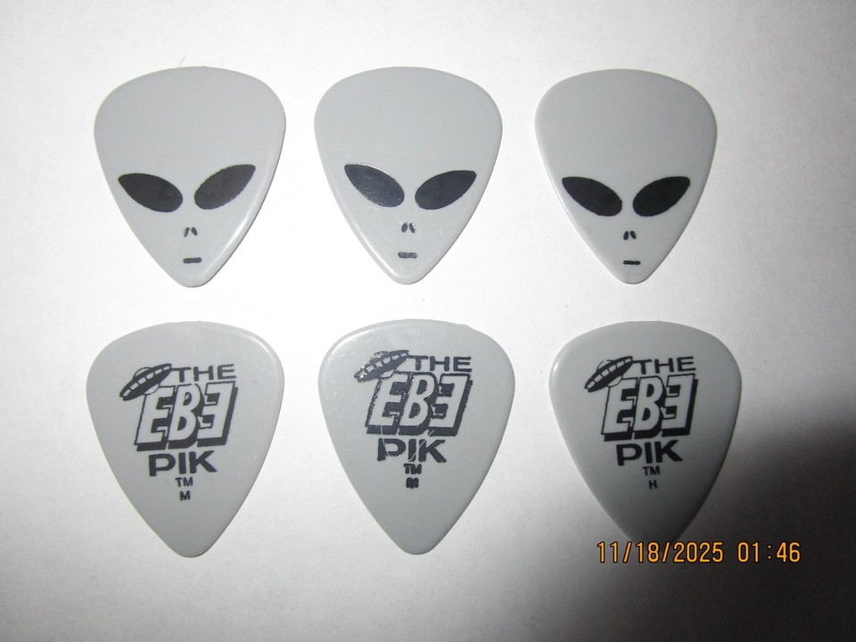 6 Pack EBE Alien Guitar Picks - Heavy Gauge, Black on Gray NOS #2072 | eBay