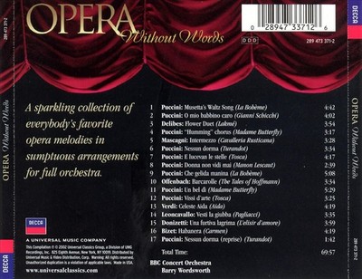BBC CONCERT ORCHESTRA OPERA WITHOUT WORDS NEW CD 28947337126| eBay