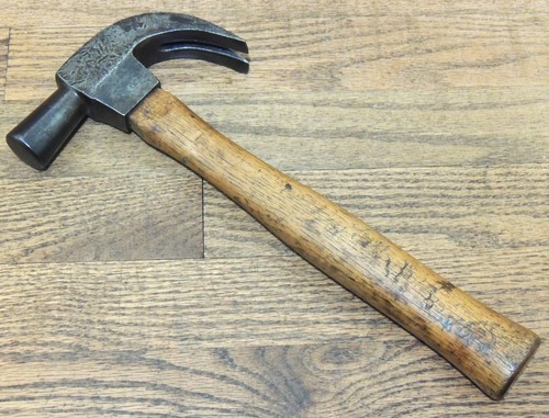 24 oz. CHENEY NAIL HOLDING CLAW HAMMER w/ORIGINAL HANDLE-ANTIQUE HAND ...