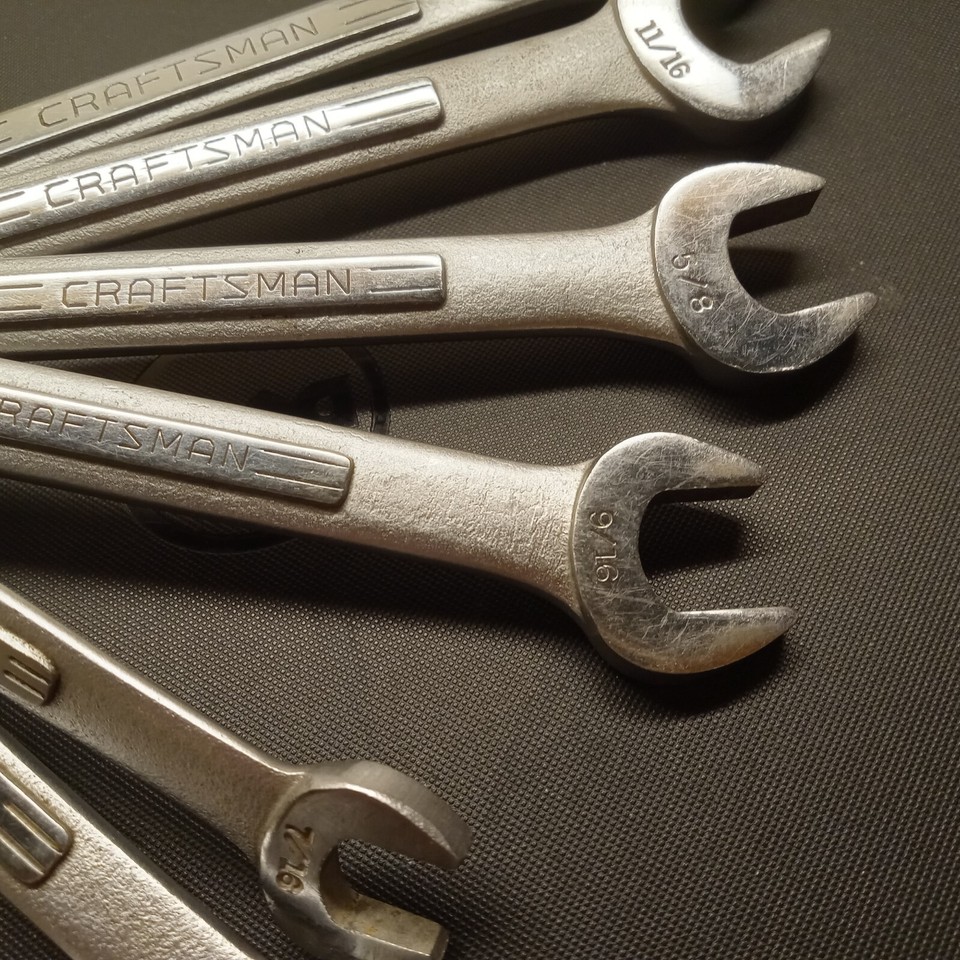 7 VINTAGE CRAFTSMAN COMBINATION WRENCHES - Forged in USA - SAE , 3/8 to ...