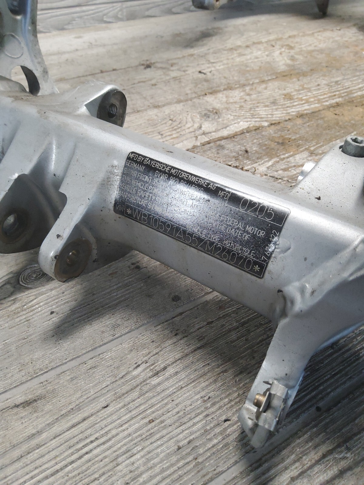 2005 05 04-08 BMW K1200S K1200 MAIN FRAME CHASSIS SILVER BOS ONLY | eBay