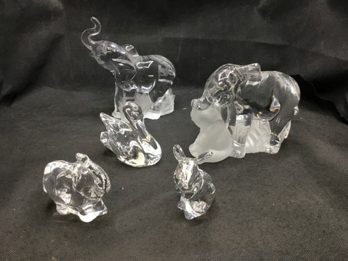 Lot of (5) Lead Crystal LENOX Animal Figurines Elephant Rabbit Swan O20 ...