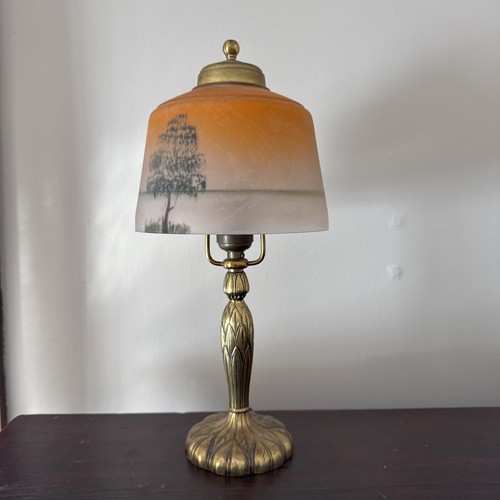 Vintage Pairpoint Table Lamp Reverse Painted Glass Shade. In great ...