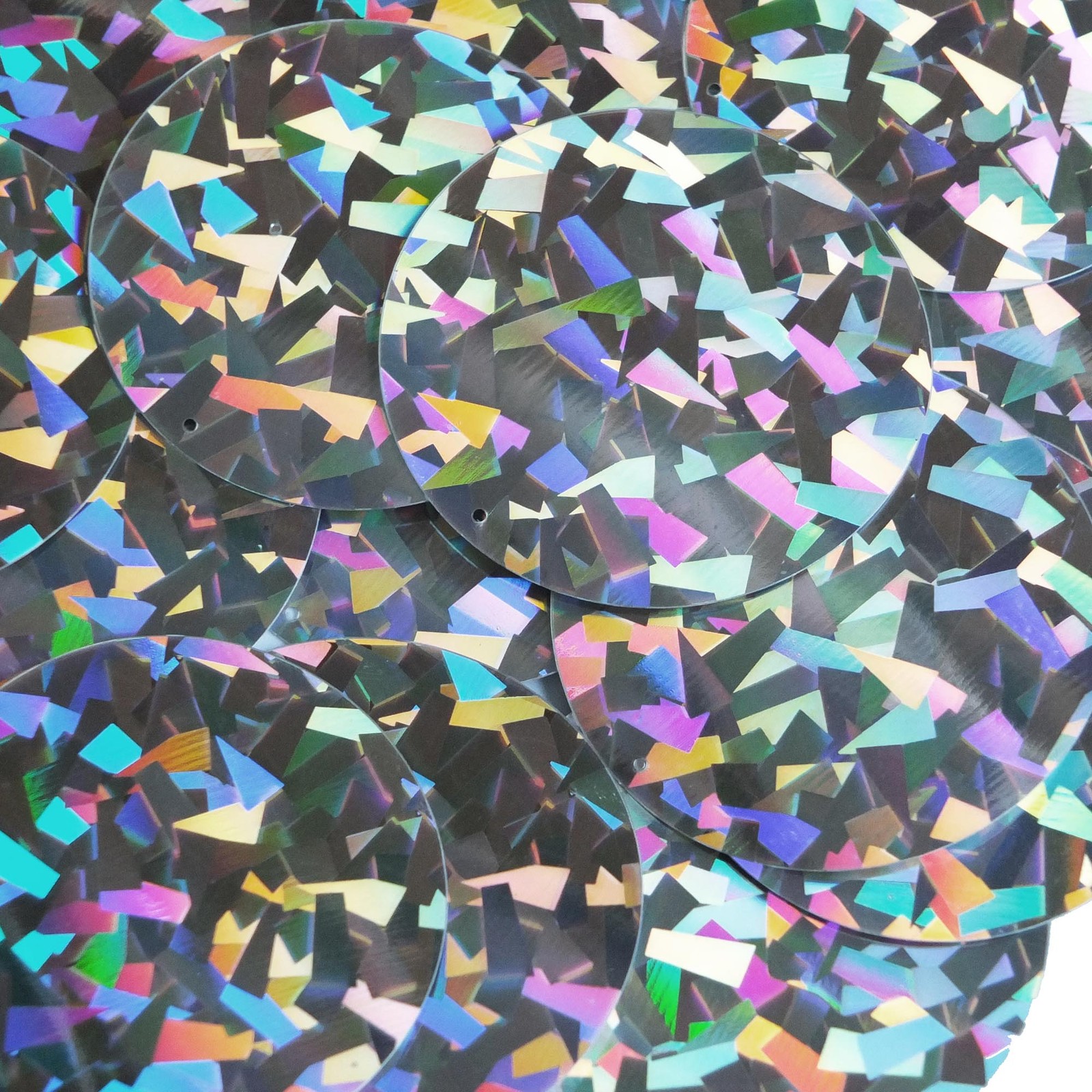 Large Round Sequin Silver Northern Lights Reflective 2 inch Couture ...