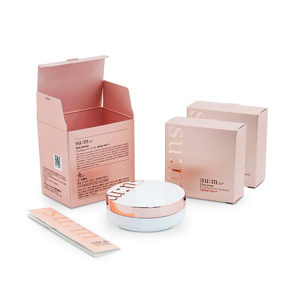 Sum37 Sun Away Cooling Sun CC EX Cushion 15g + Refill 2EA/Natural Cover ...