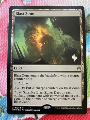 1x BLAST ZONE *PROMO* MTG WAR NM/MT Planeswalker Stamp Unplayed EDH ...
