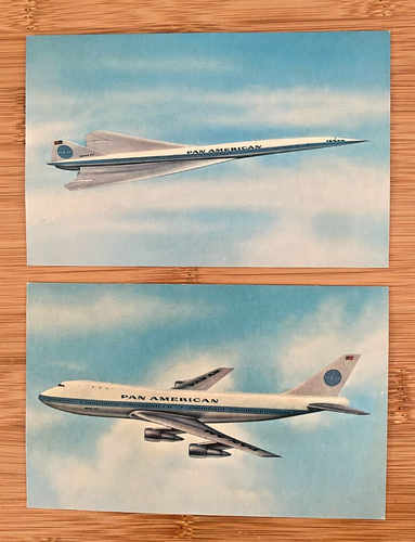 Vintage Postcard Lot Pan Am U.S. SST Supersonic Transport & Boeing 747 ...