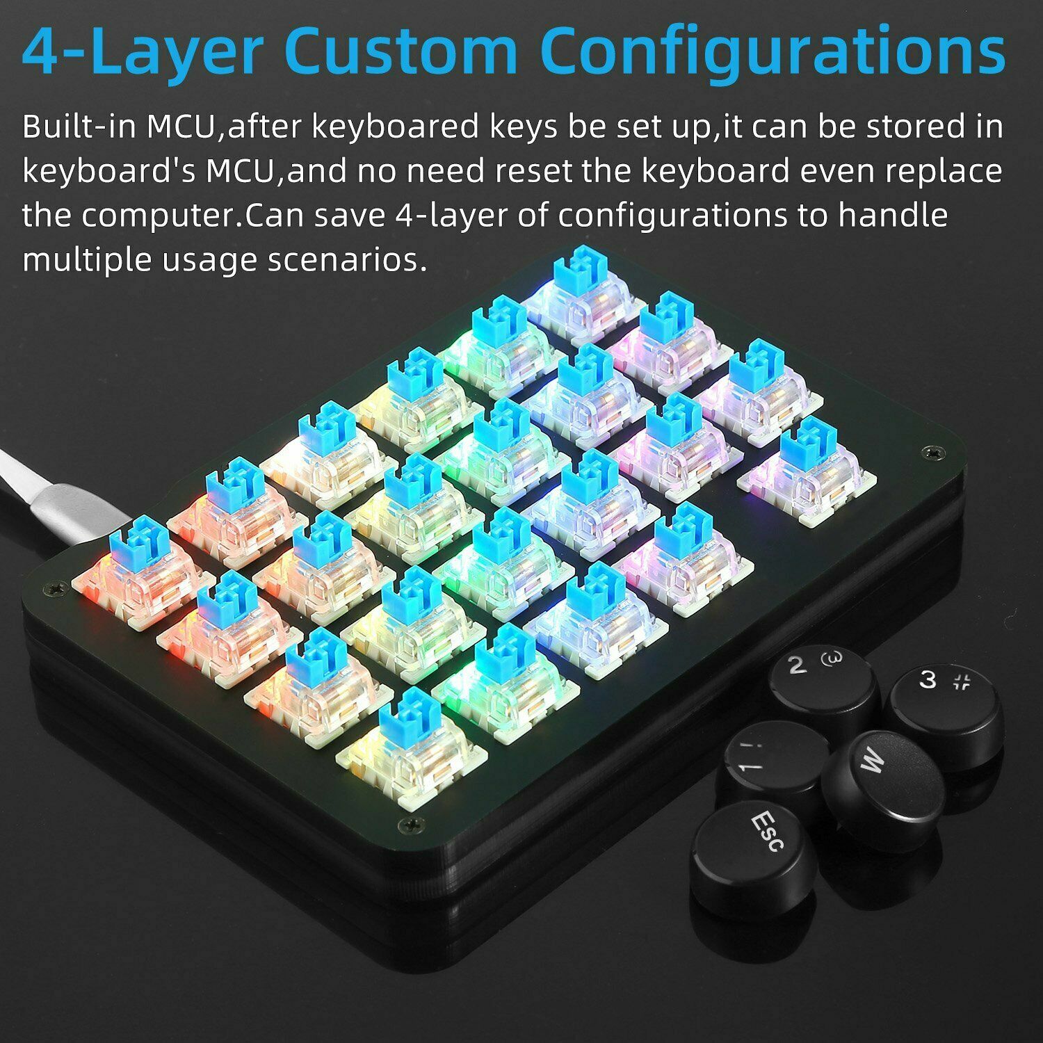23 Keys Macro PS OSU Mechanical Gaming Keypad Blue Switches Round ...