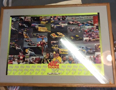 Vintage 1991 MAC Tools Racing NASCAR Awards Sponsor Poster In Wooden ...