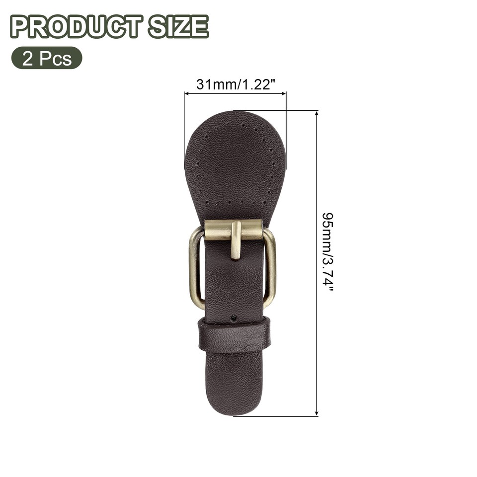 Leather Snap Buckles Snap Button Closure, 2 Pcs Magnetic Snaps, Coffee ...