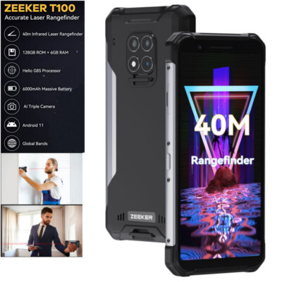 Zeeker T100 4G LTE Rugged Phone Mobile Waterproof Builder Range Finder ...