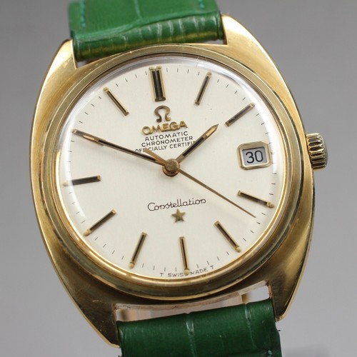 OMEGA Constellation C 168.017 Gold Bezel Silver Dial Date Automatic Men ...