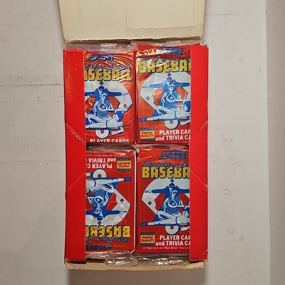 1988 Score Baseball MLB Box 36 Sealed Packs with 17 Cards per Pack (WAX ...