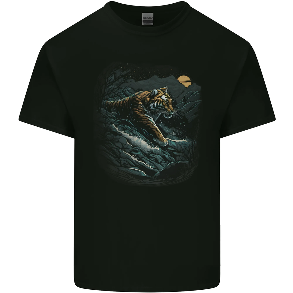 A Wild Tiger in the Moonlight Mens Light Cotton T-Shirt | eBay Australia