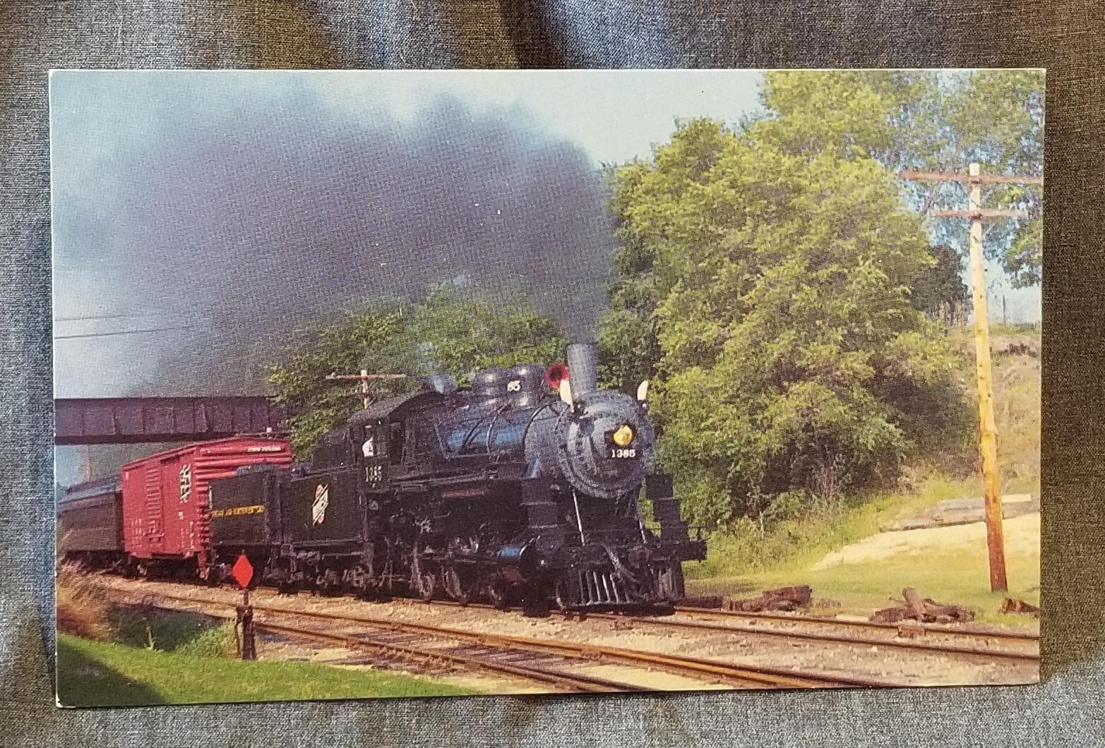 LMH Postcard CHICAGO NORTH WESTERN Freight 2-8-0 CNW #1385 C&NW Lodi ...