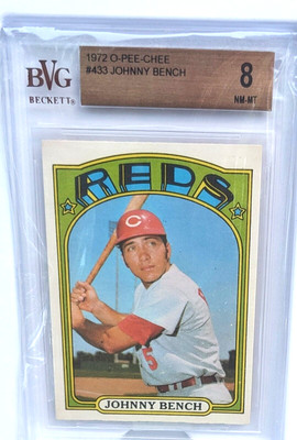 1972 O-Pee-Chee OPC Johnny Bench #433 NMMT 8 BVG Cincinatti Reds HOF ...