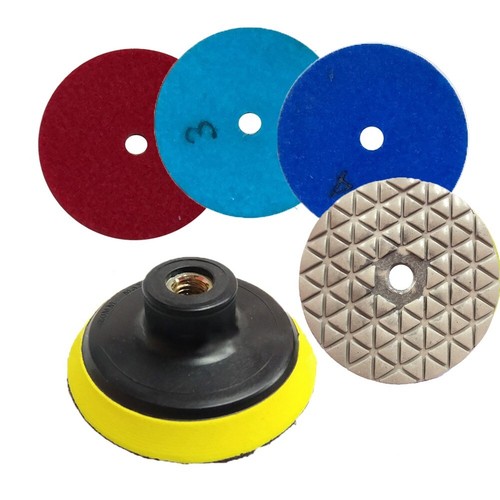 4PCS 3Inch 75mm Dry Diamond 4 Steps Polishing-Pad Granite Tool Sanding ...