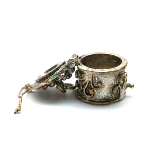 Hinged Latched Silver Toned Pewter (?) Wish Prayer Locket Box Pendant 1 ...