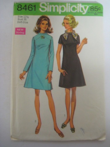 Vintage 60s Simplicity 8461 FRONT YOKE DRESS STANDUP COLLAR Sewing Pattern Women | eBay