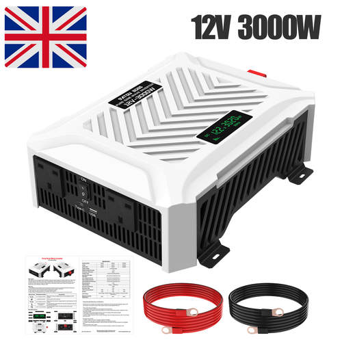 12V 3000W 6000W Pure Sine Wave Power Inverter 240V Converter UK Plugs ...