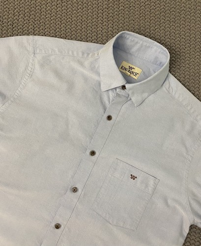 King Ranch Men’s Large Long Sleeve Button Down Classic Light Blue Chest ...