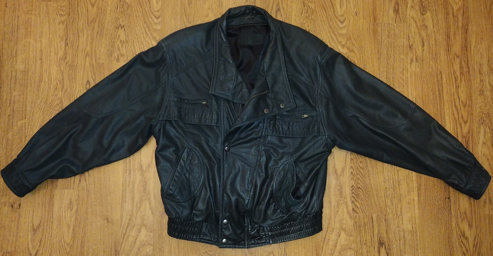 Vintage Saxony Leather Bomber Motorcycle Fashion Jack… - Gem