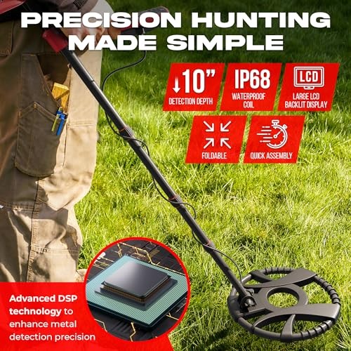 Metal Detector for Adults with Pin Pointer - Waterproof Metal Detector ...