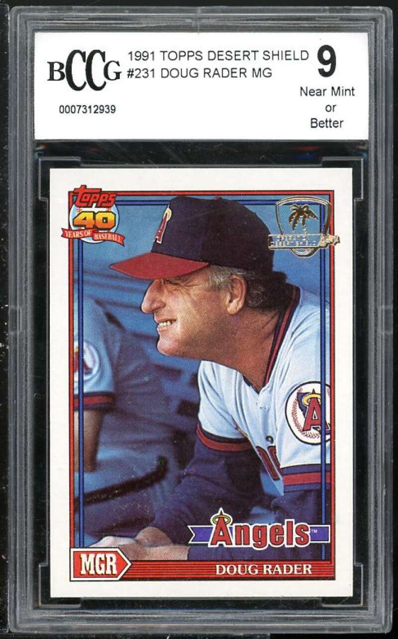 Doug Rader Card 1991 Topps Desert Shield #231 BGS BCCG 9 (Read ...