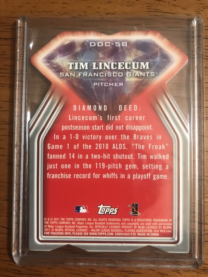 2011 Topps Diamond Dig Contest Diamond Die Cut Tim Lincecum #DDC-58 | eBay
