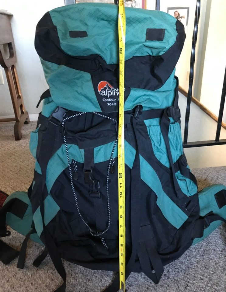 Green Lowe Alpine Contour IV Internal Frame Hiking Expedition Backpack ...