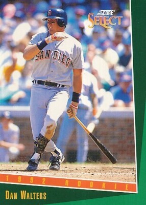 #289 SAN DIEGO PADRES # DAN WALTERS - C # BASEBALL CARD SCORE SELECT ...