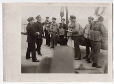 WWI Ocean Liner SS Rochambeau Lifeboat Drill Captain Juhany 5x7 M. Rol ...