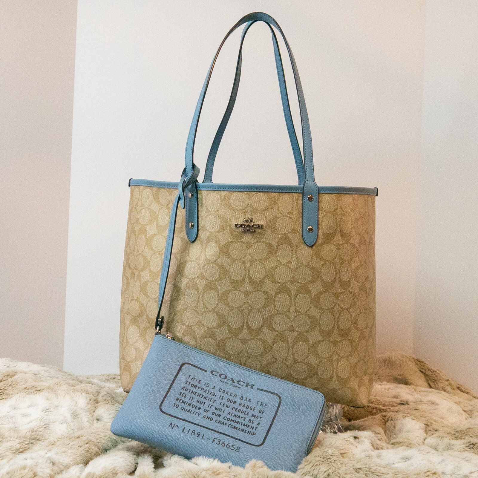 Coach Reversible City Tote Bag in Signature Khaki C L… - Gem