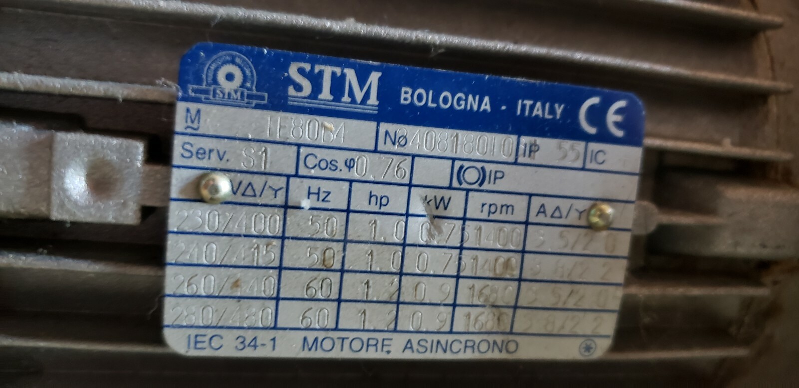 RIDUTTORI STM IE80B4 1HP MOTOR ESV ELECTRONIC SPEED VARIATOR ...